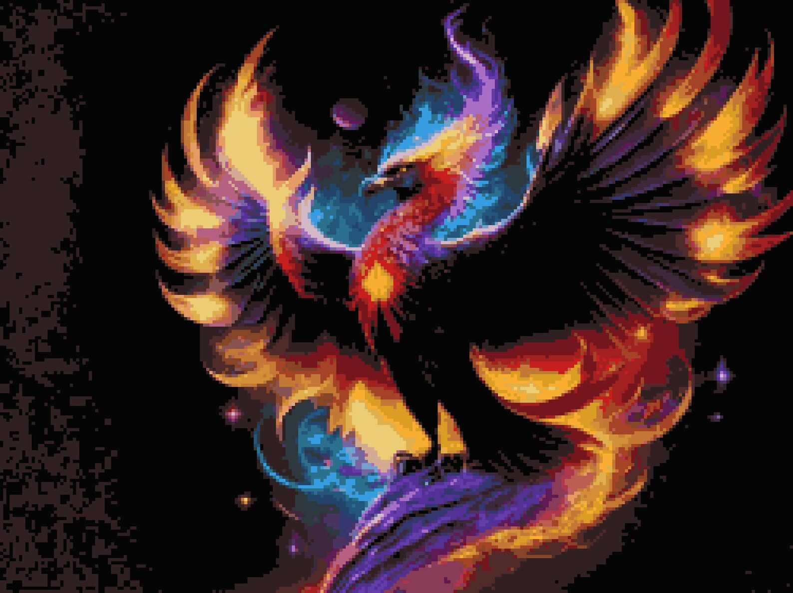 Phoenix Rising Counted Cross Stitch: Fantasy Creature Art Cross-stitch ...