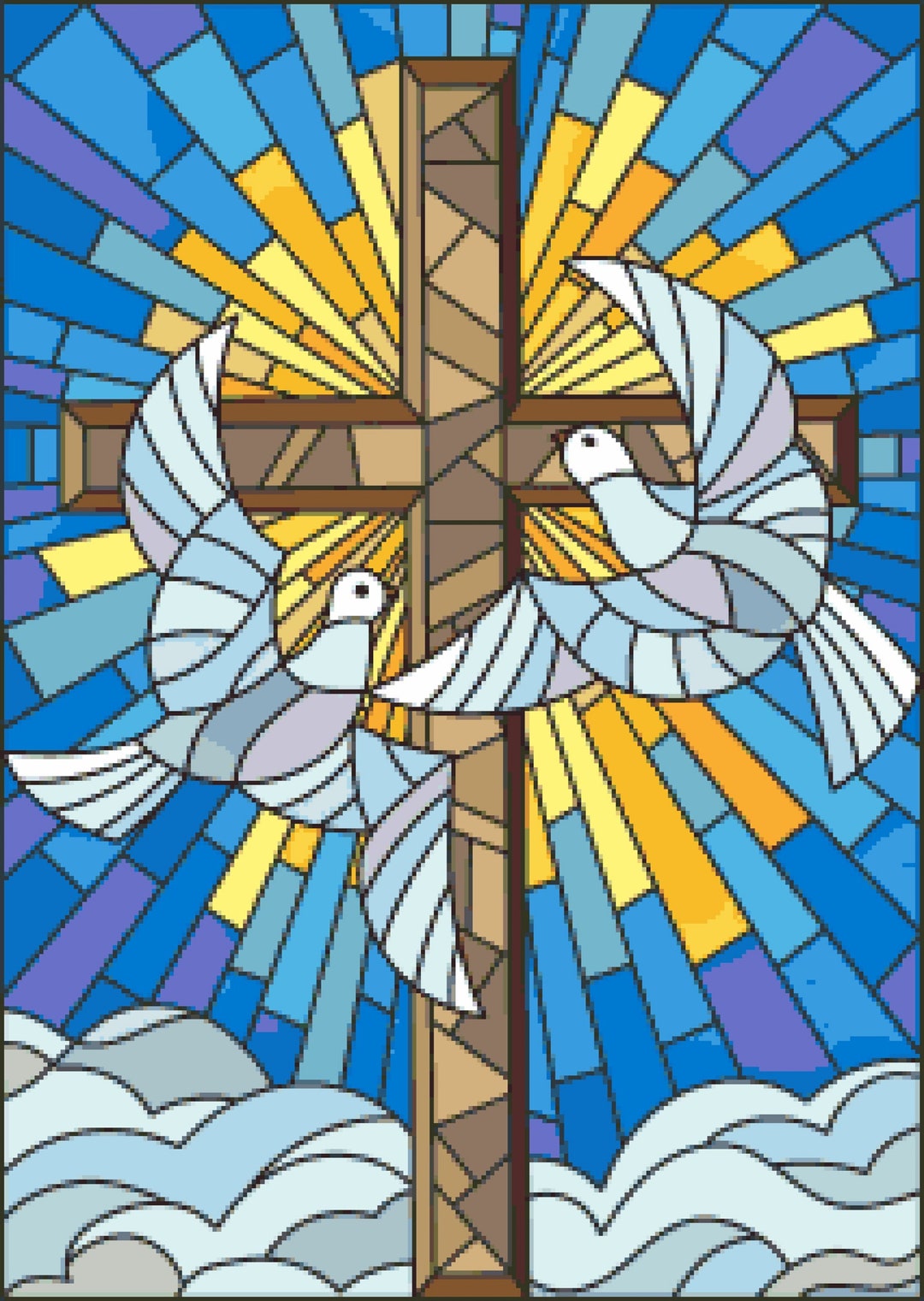 Hope and Peace Cross Stitch Pattern: Christian Inspired Art Image ...