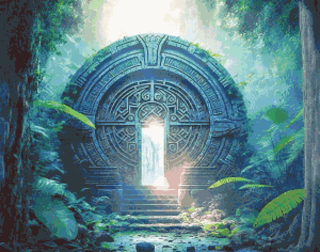 Fantasy Celtic Portal: Cross-stitch Fantasy Nature Otherworld Gate ...