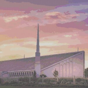 Boise LDS Temple Cross Stitch Pattern: Idaho LDS Church Pixel Art Image ...