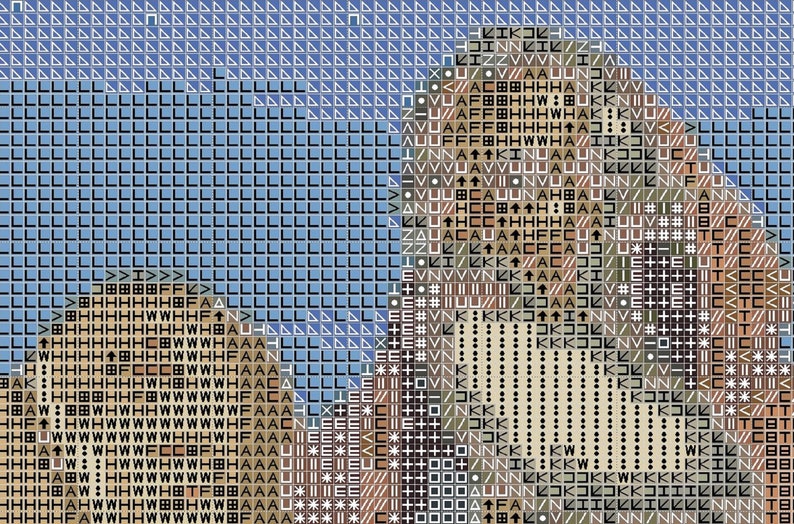 Ten Commandments Cross Stitch Pattern: Religious Moses Pixel Art Image Scenic Biblical Old ...