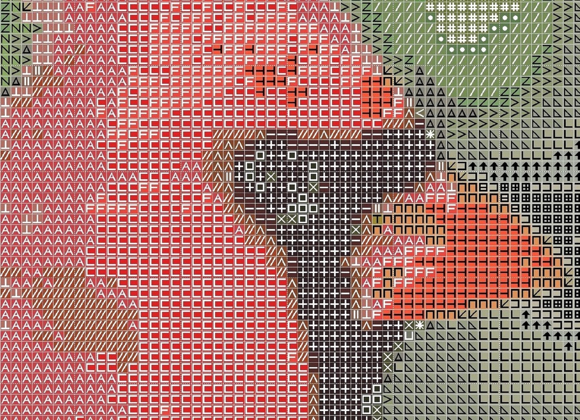 Spring Cardinal With Flowers Cross Stitch Pattern: Colorful Birds ...