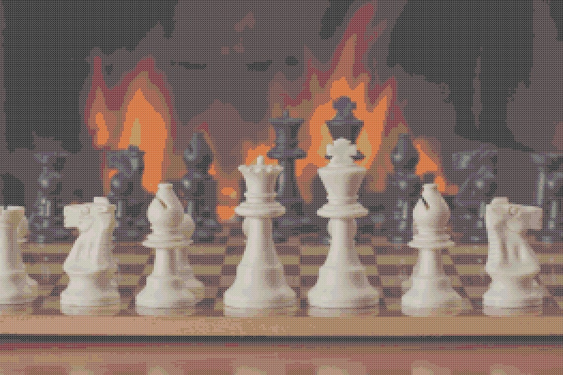Fireside Chess - Counted Cross Stitch: Family Board Games Cross-stitch ...