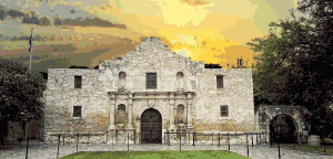 Remember the Alamo: Texas Historical Landmark Pixel Art Image, Spanish ...