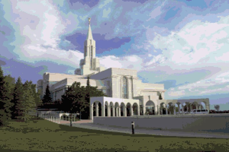 Bountiful Temple: LDS Church, Utah Inspired Cross-stitch Pattern, Pixel ...