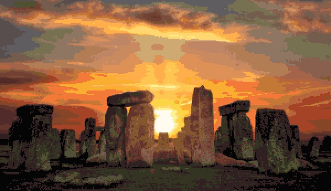 Stonehenge Sunset: British Landmarks Cross-stitch Pattern Celtic ...