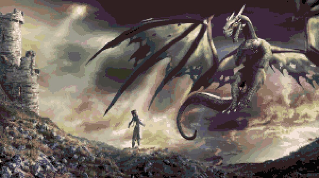 Calling the Dragon: Dragon Fantasy Inspired Cross-stitch - Etsy