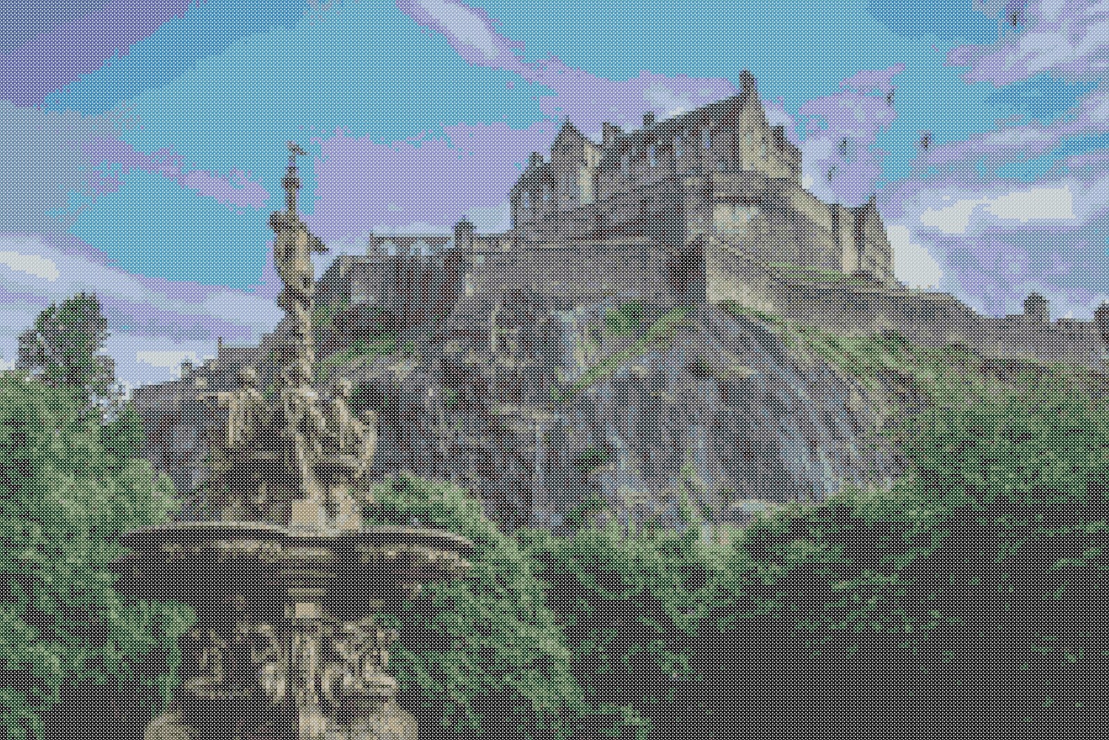 Edinburgh Morning: Scottish Castle Inspired Cross-stitch Pattern, Pixel ...