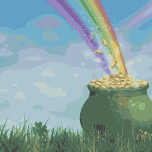 End of the Rainbow Cross Stitch Pattern: St. Patrick's - Etsy