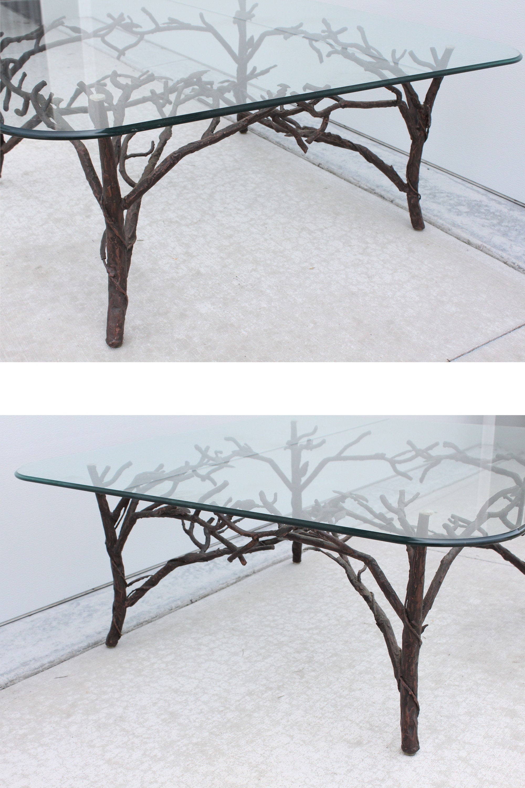 Handcrafted Wrought Iron tree Branch Coffee Table in the Style of ...