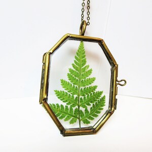 Fern Necklace Purple Flower Pressed Fern Locket Necklace - Etsy