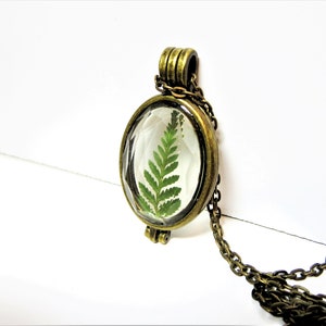 Fern Necklace Purple Flower Pressed Fern Locket Necklace - Etsy