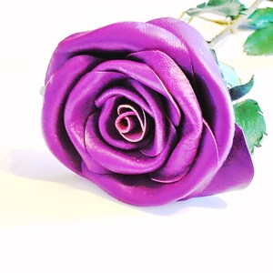 Red Leather Rose Long Stem Leather Rose Single Leather Rose - Etsy