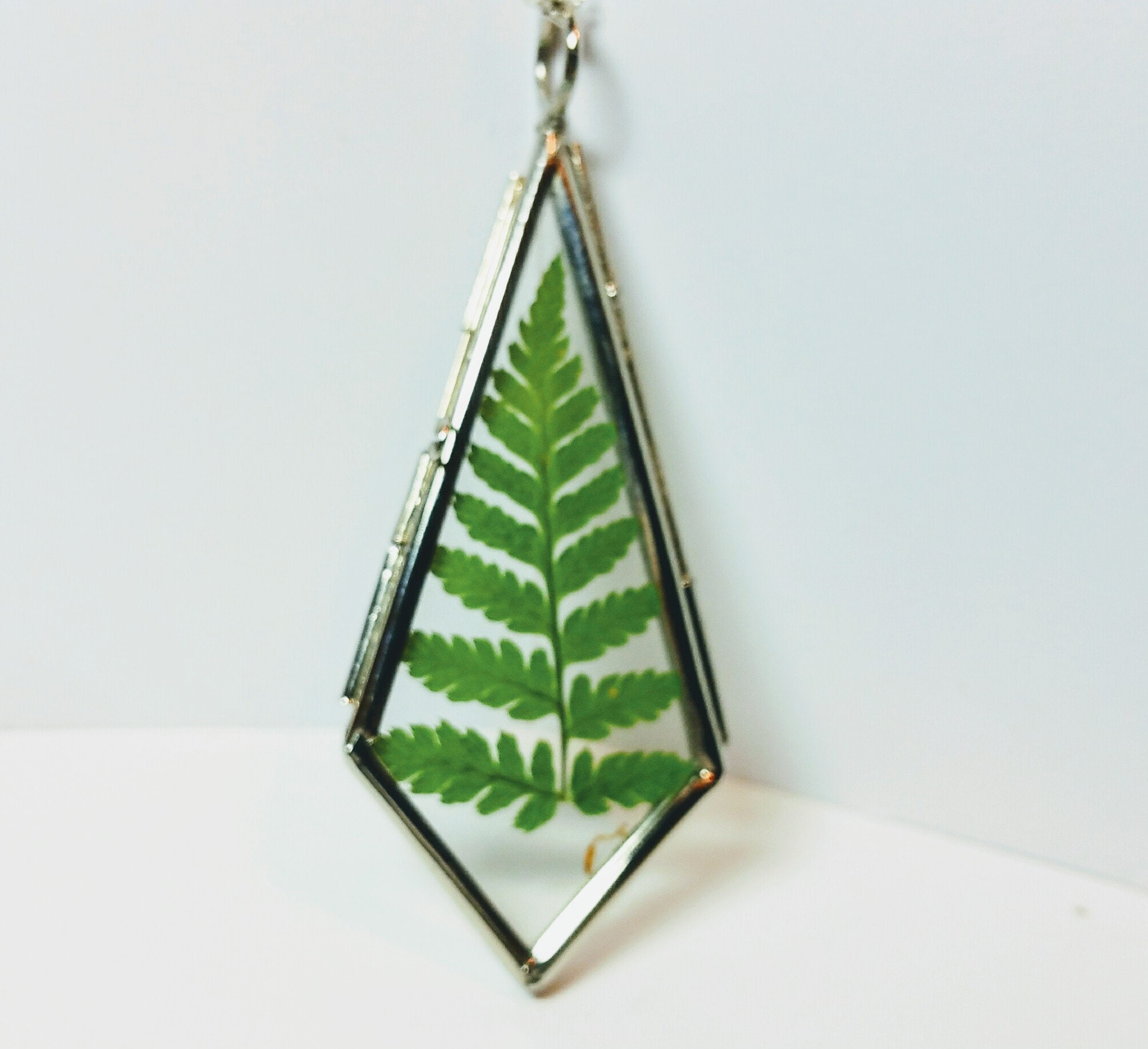 Fern Necklace Purple Flower Pressed Fern Locket Necklace | Etsy