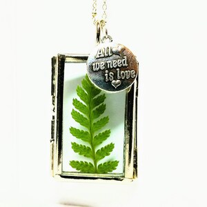 Fern Necklace Purple Flower Pressed Fern Locket Necklace - Etsy