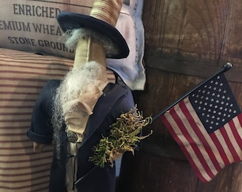 PDF Sewing Pattern Primitive Uncle Sam 4th of July Decor Patriotic Doll ...