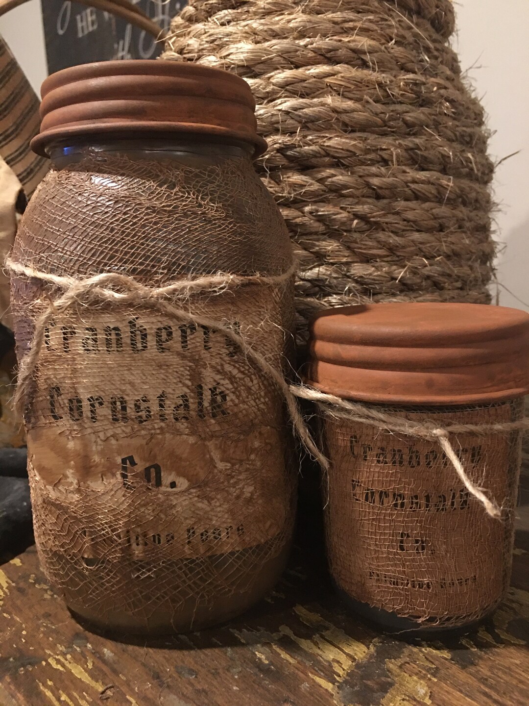 Colonial Primitive Decor Blackened Bees Wax Mason Jar Candle - Etsy