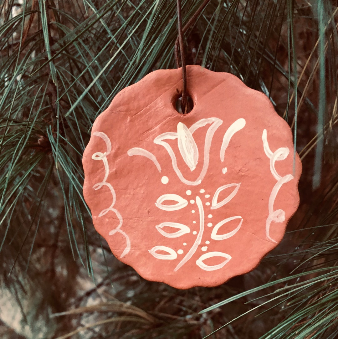 Redware Clay Colonial Primitive Pottery Hanging Ornament - Etsy