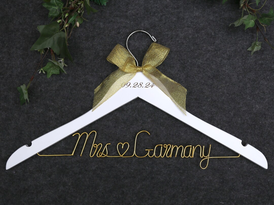 Wedding Date Hanger, Bridal Wedding Hanger, Personalized Name Hanger ...