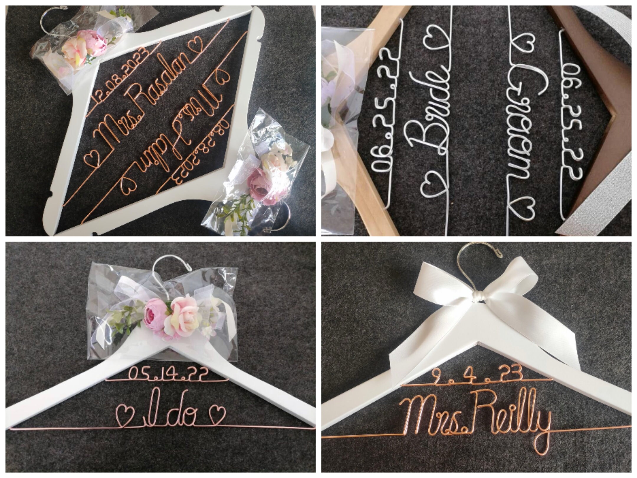 SET 5-7 Double Layer Hanger--bride Flower Wedding Hanger, Wedding Dress ...