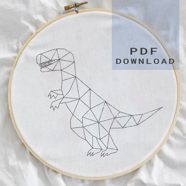 Geometric Dinosaur - Etsy