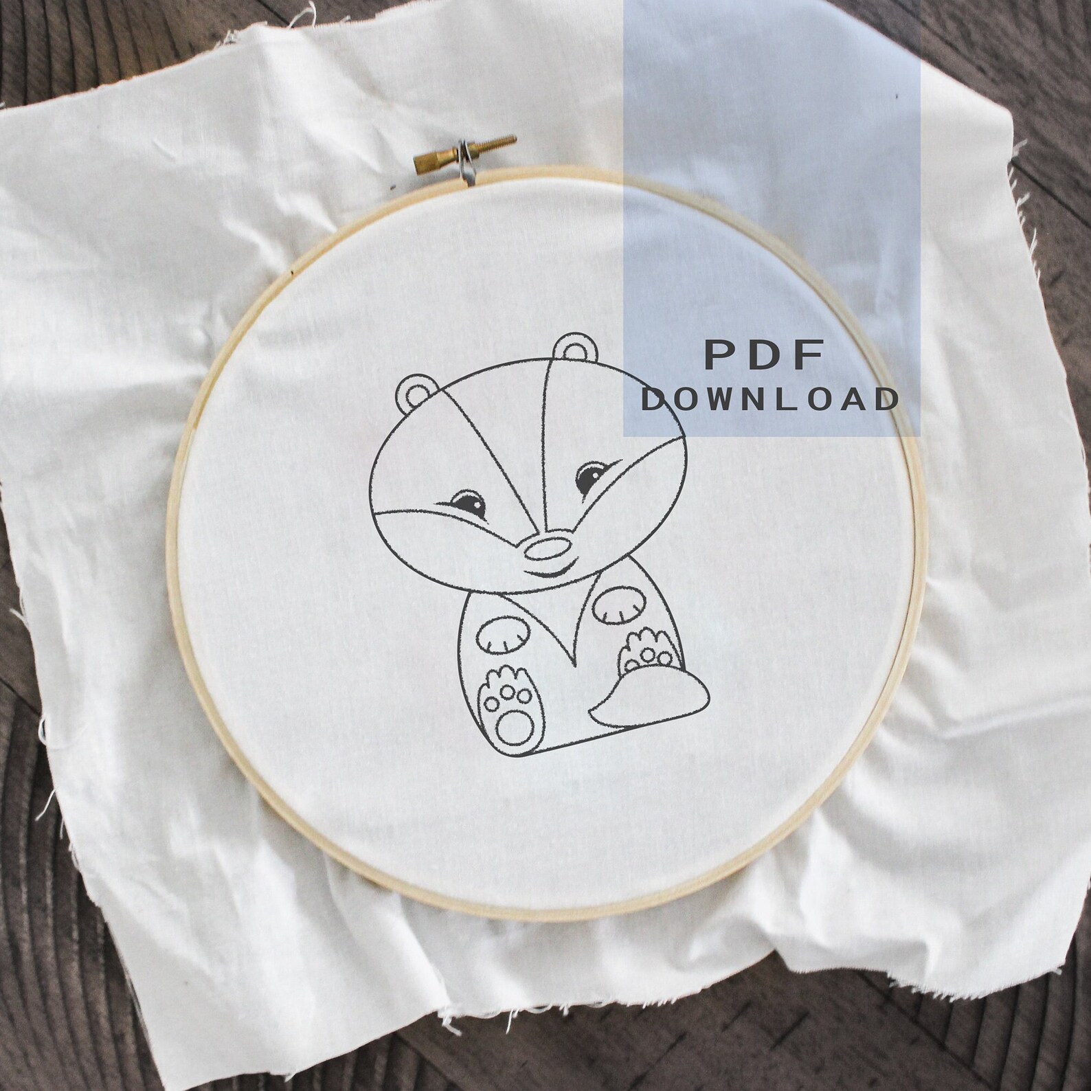 Badger Embroidery Pattern, Cute Embroidery Templates Download Plus ...