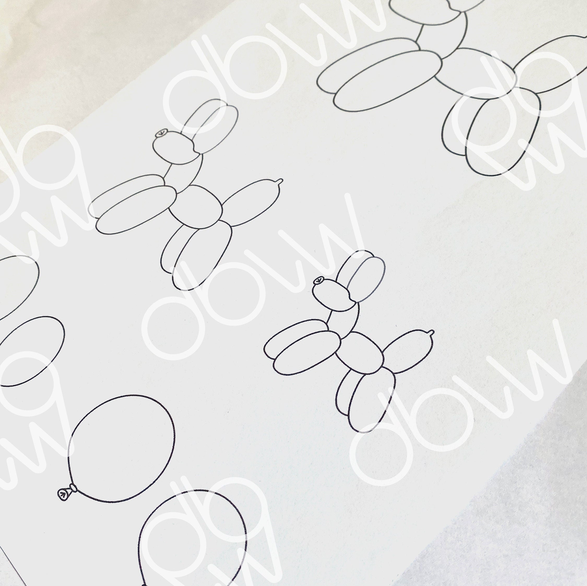 Balloon Dog Outline Embroidery Pattern, Fun Embroidery Templates ...