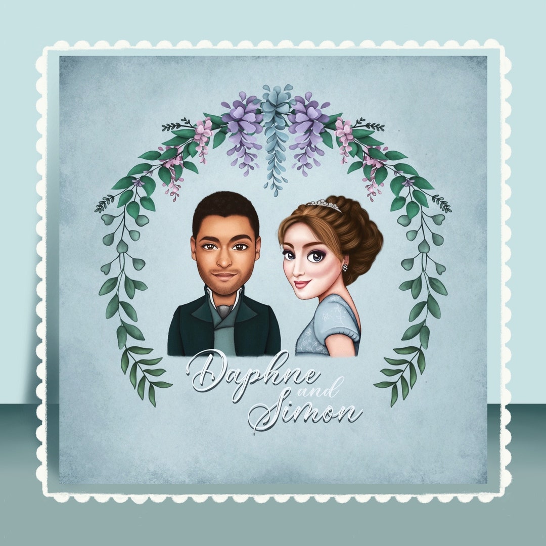 Digital Illustrated Drawing Wedding Invitation. Portrait by - Etsy