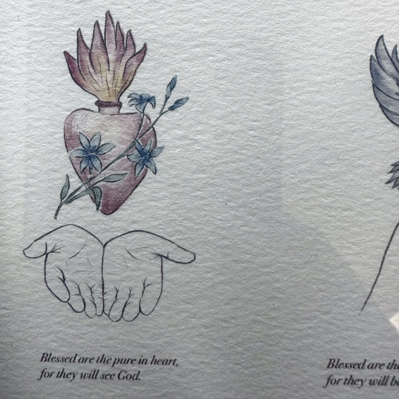 The Beatitudes Art Print - 8x10 Catholic Religious, Catholic Print ...