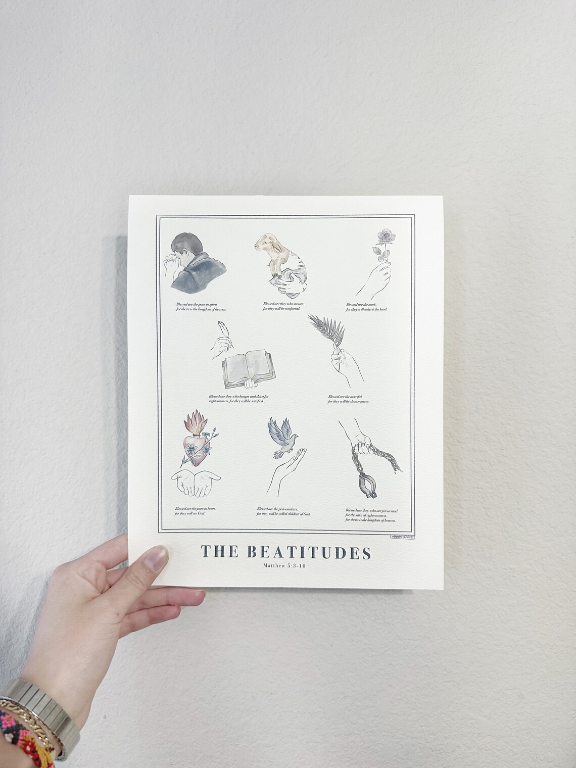 The Beatitudes Art Print - 8x10 Catholic Religious, Catholic Print ...