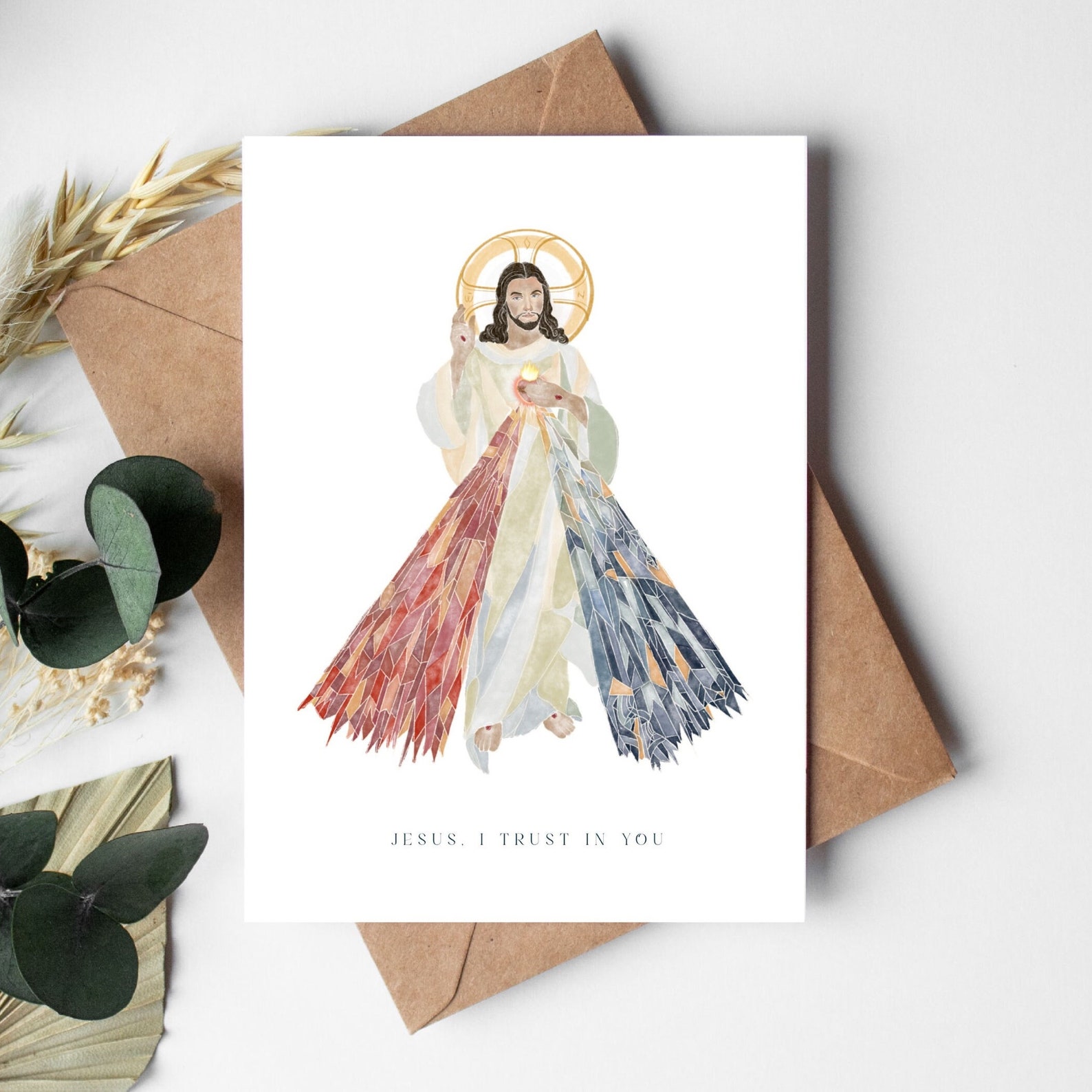 Divine Mercy Print 5x7, Religious Art Print, Catholic Art, Catholic ...