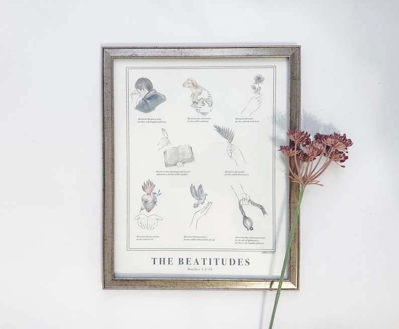 The Beatitudes Art Print - 8x10 Catholic Religious, Catholic Print ...