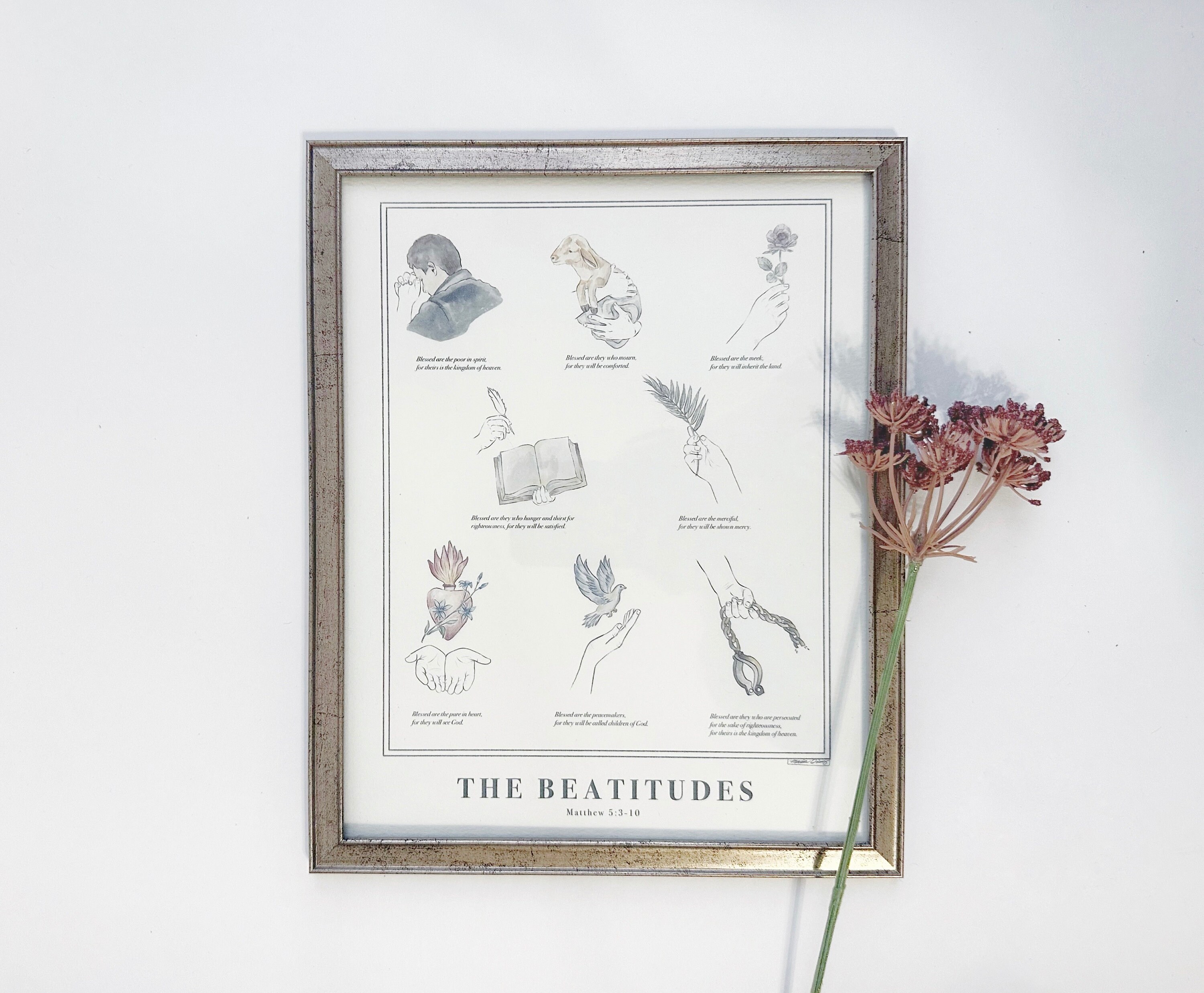 The Beatitudes Art Print 8x10 Catholic Religious, Catholic Print ...
