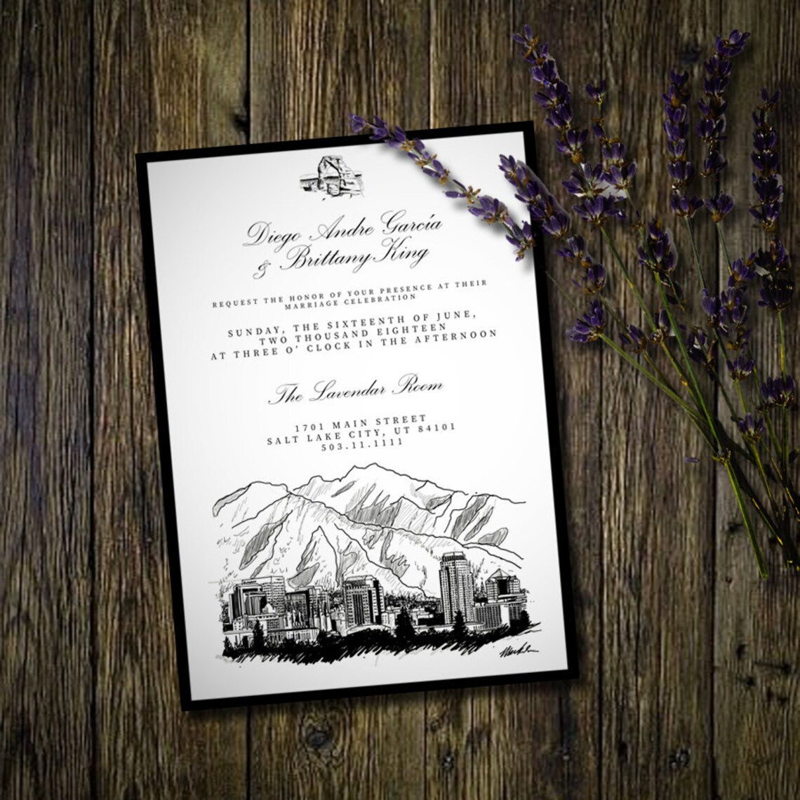 Printable Wedding Invitation Template With Script Lettering | Etsy