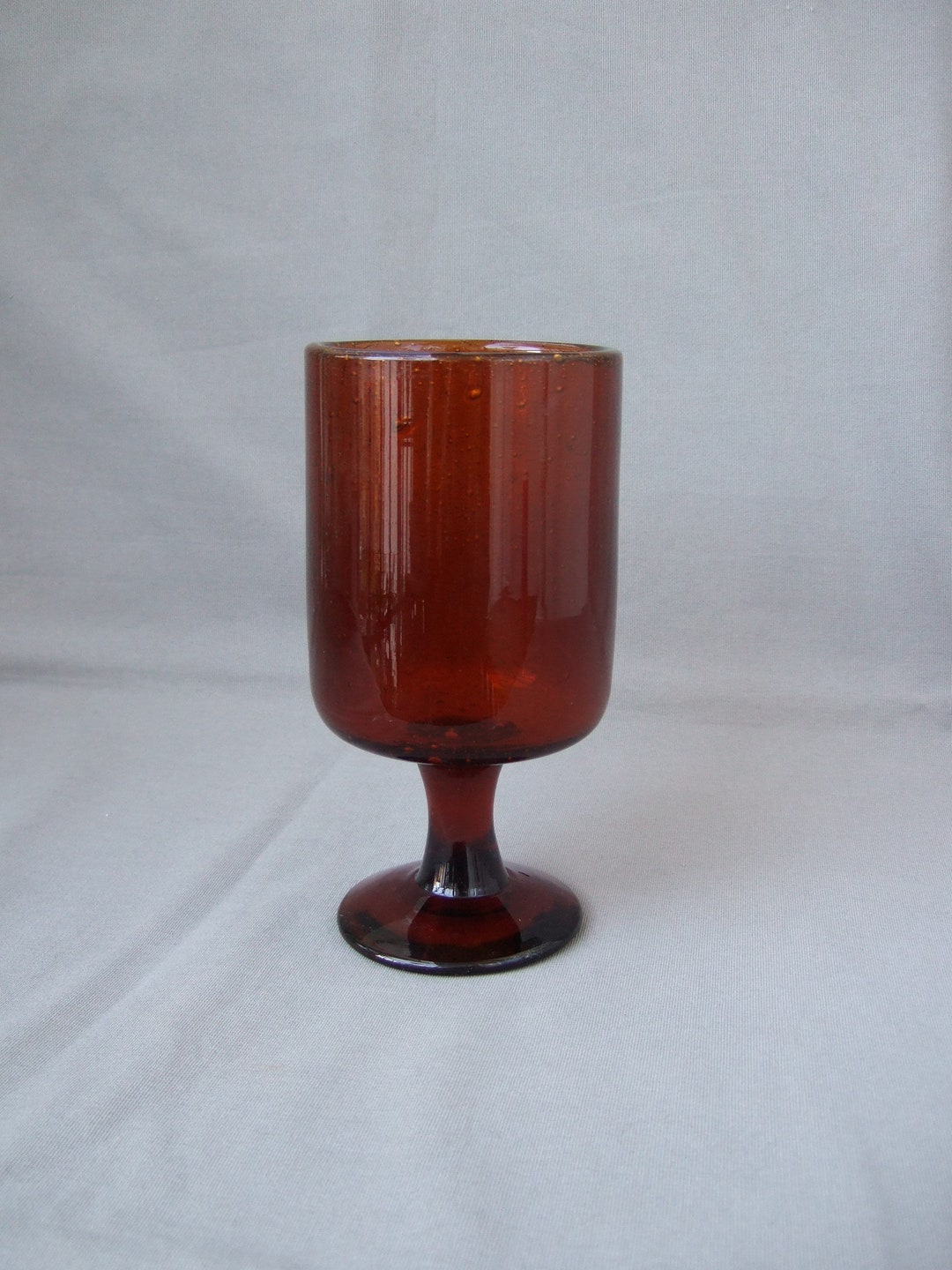 Cup Glass Red Large Glass Signed Studio Glass With Foot Vintage Cup ...