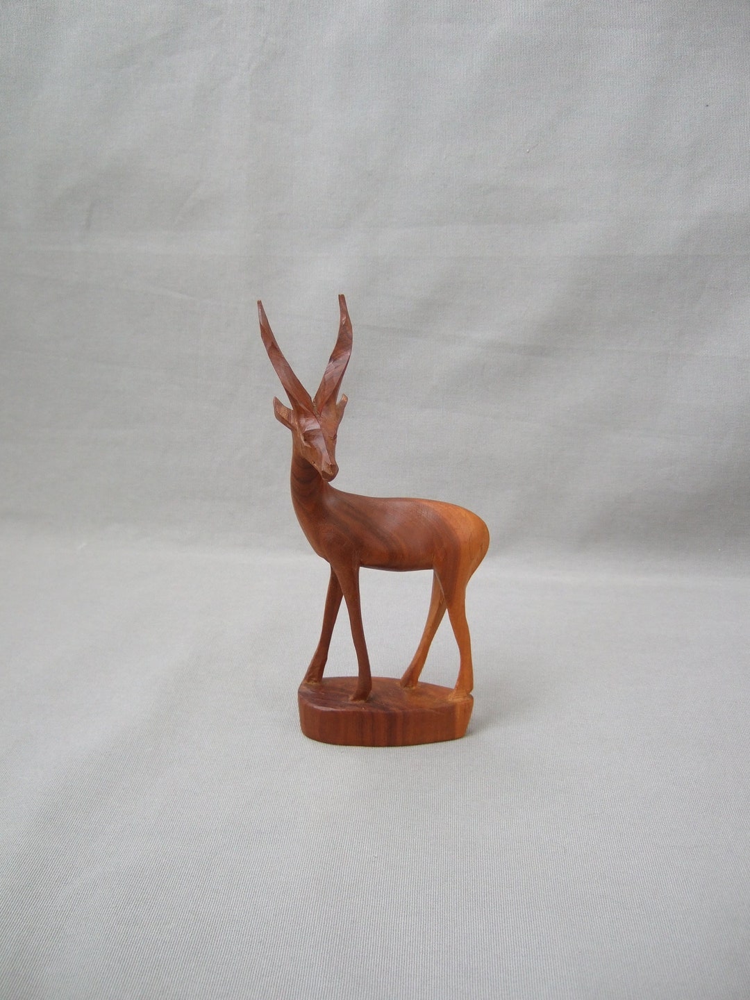 Antelope Gazelle Wood Carved Animal Figure Mid Century Vintage Carving ...