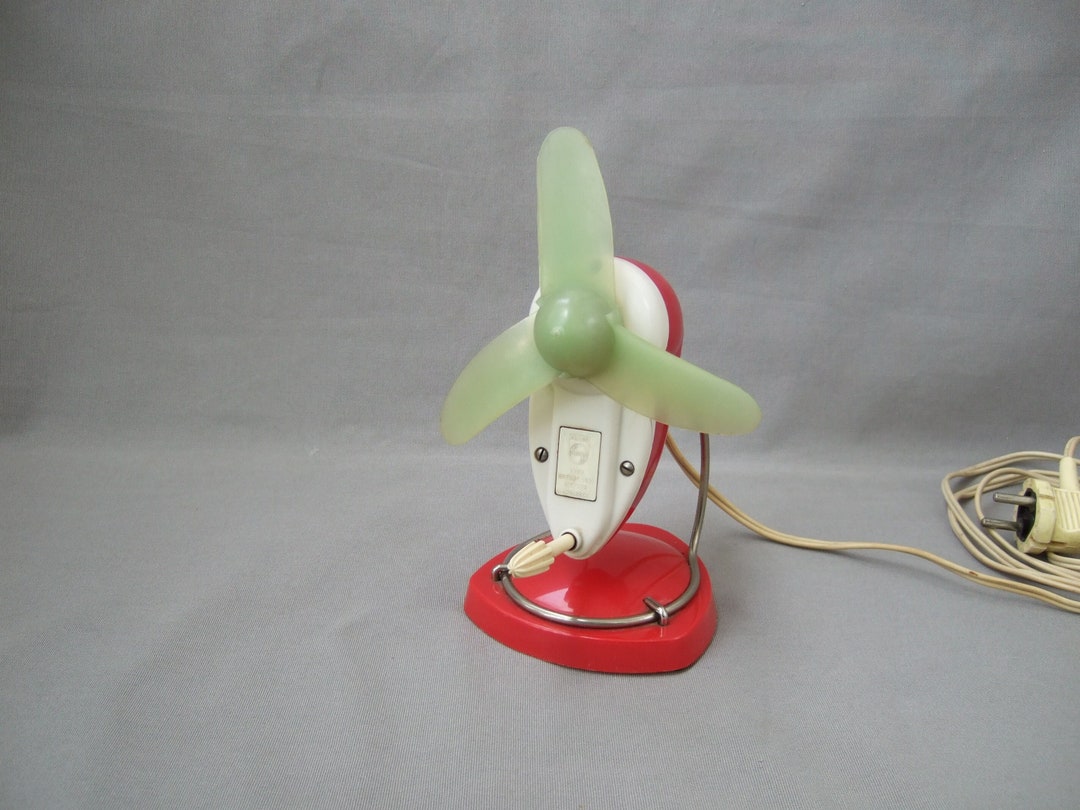 Small Fan Table Fan Philips HA 2728 Red White Green Mid Century Vintage ...