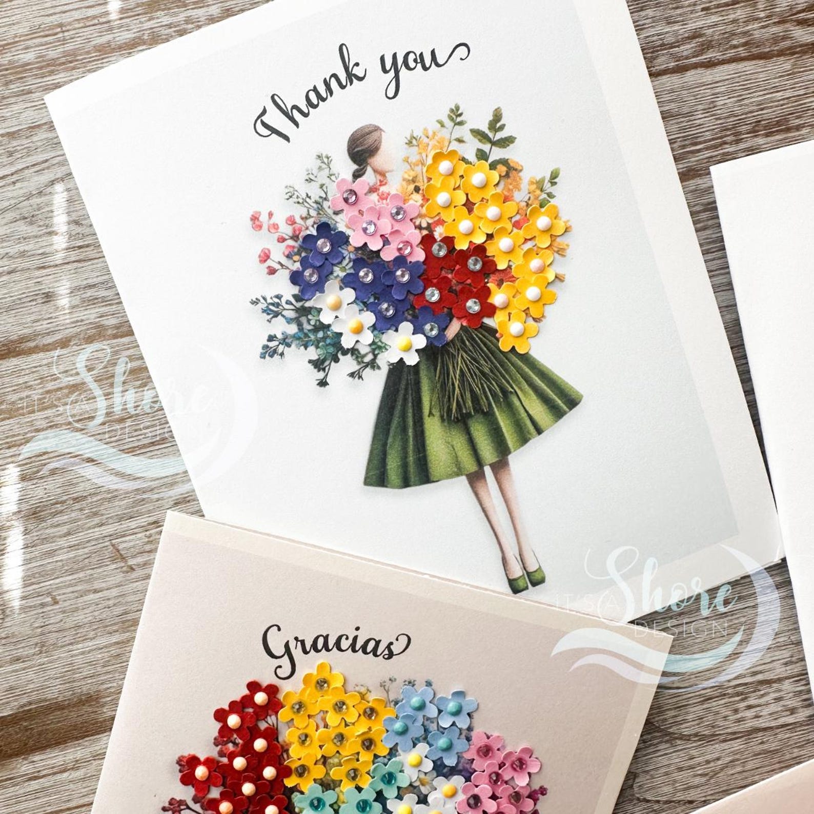 Thank You Cards - Set of 5 | Tarjetas De Gracias - Etsy