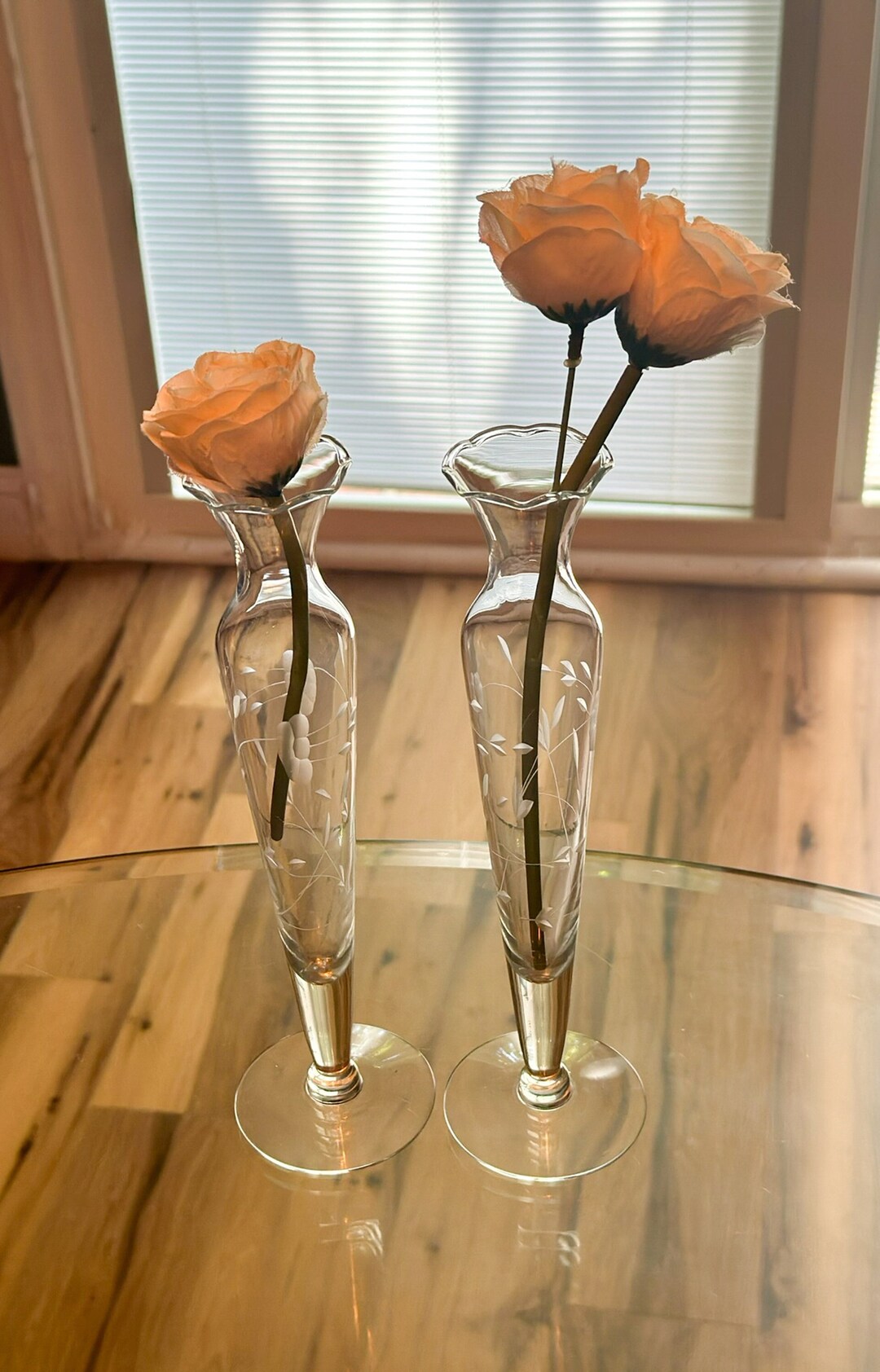 Set of Two Vintage 10 Tall Heritage Hills Princess House Crystal Glass ...