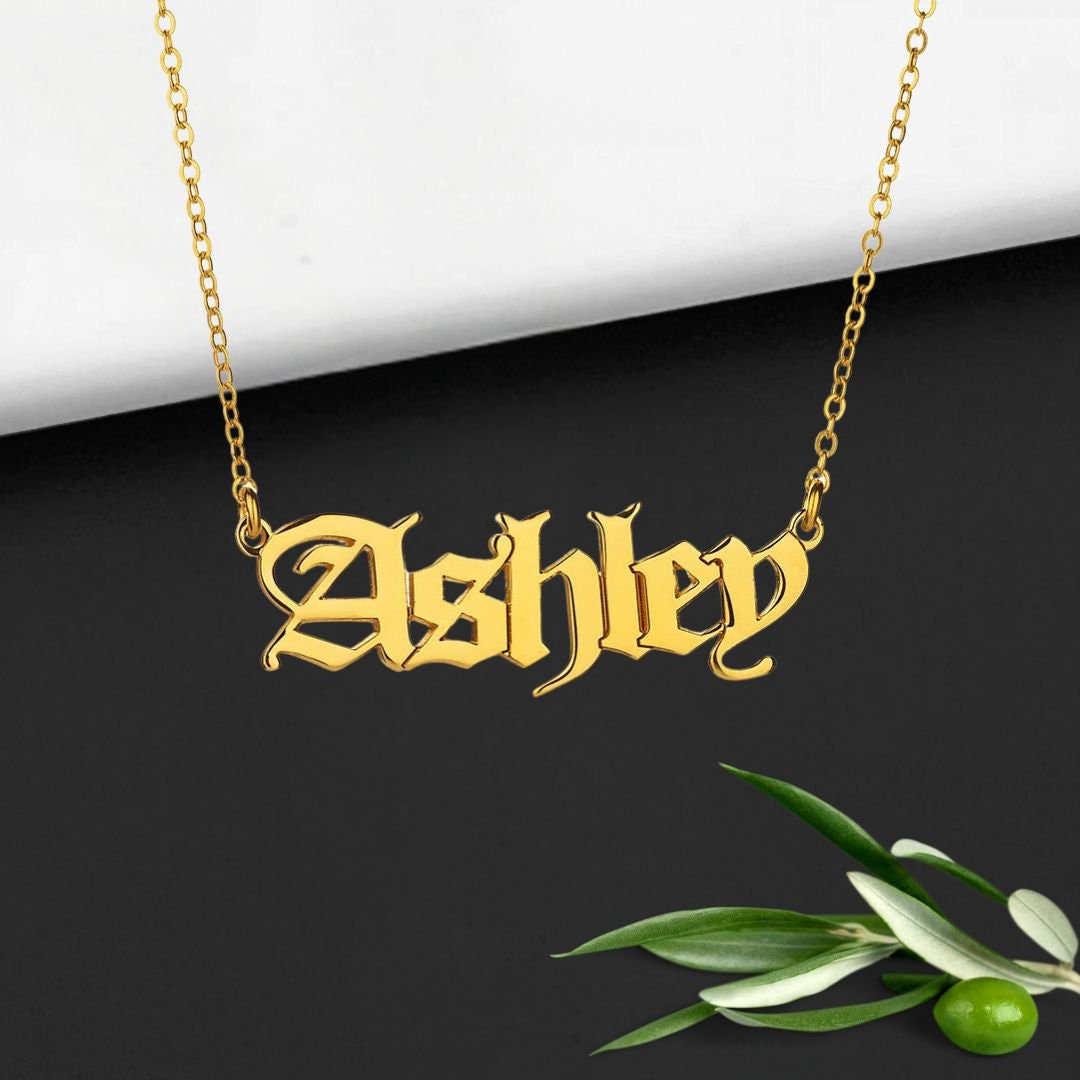 Personalized Old English, Personalized Necklace With Name Old English ...