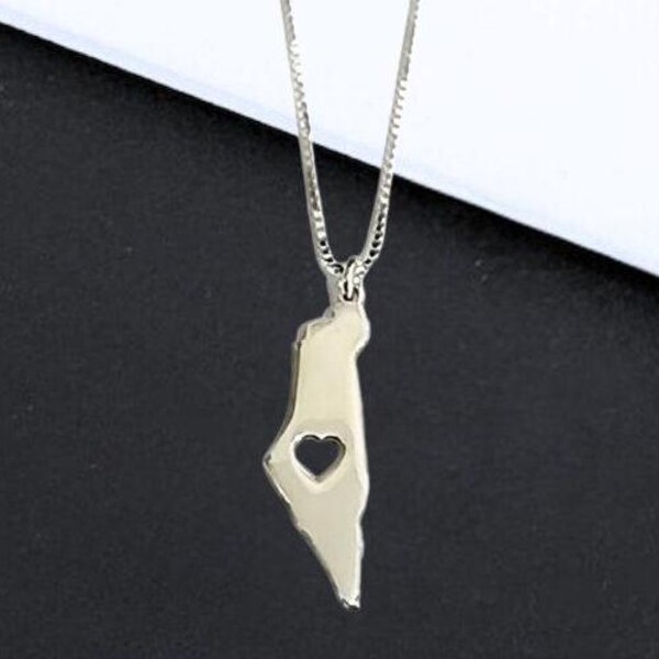 Mini Israel Map Necklace - Etsy