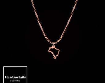 Brazil Outline Necklace - Etsy