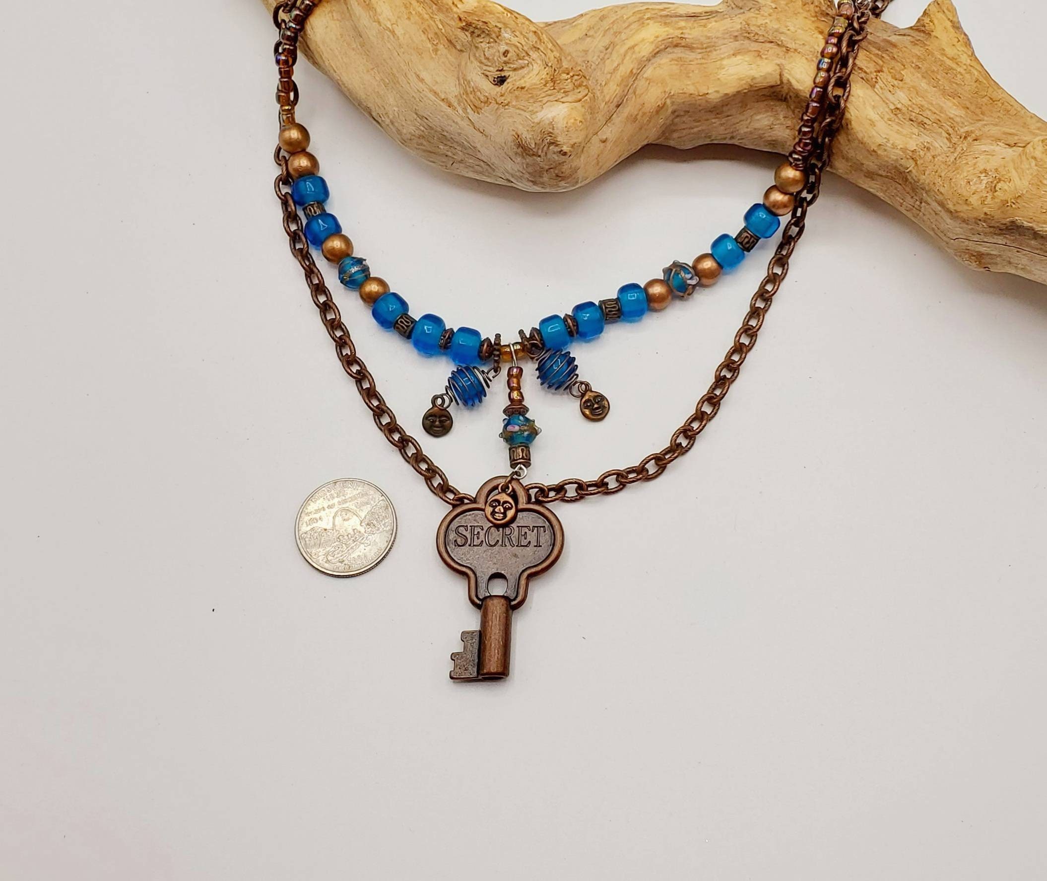 Steampunk Secret Key Necklace - Etsy