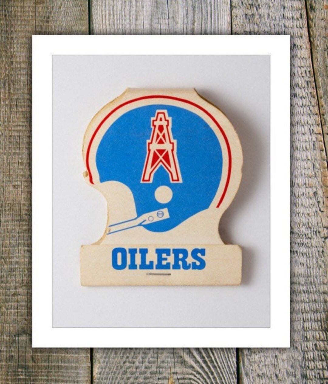 Houston Oilers, Vintage Matchbook Custom Framed Print 11x14 Christmas ...
