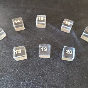 Acrylic Display Identification Cubes, 1-10 Numbers Pack, 3/4 Solid ...