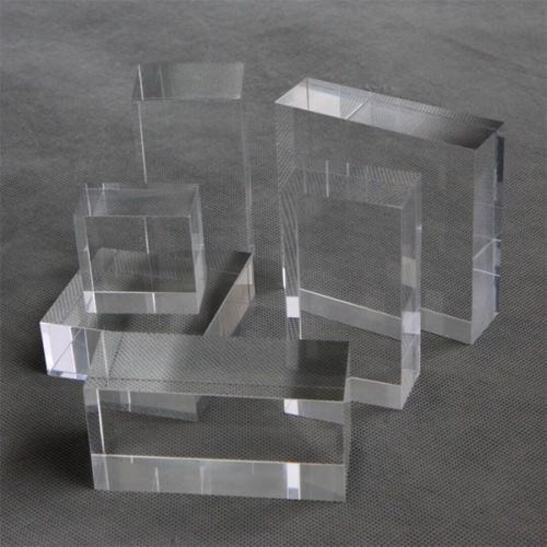 3/4 Clear Acrylic/lucite/plexiglass Blocks and Bases - Etsy