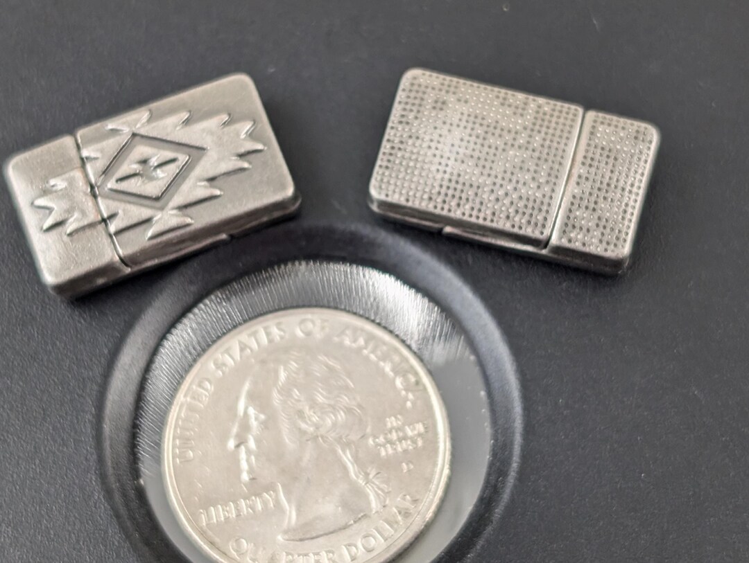 1 Set 22x13mm Textured Flat Magnetic Clasp 5mm OR 10mm X 2mm Flat ...