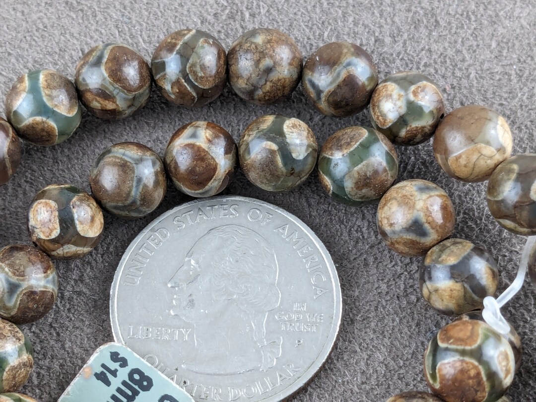 8mm COOL dzi Agate Circle Pattern Round 15-16 Strand From Dakota Stones ...