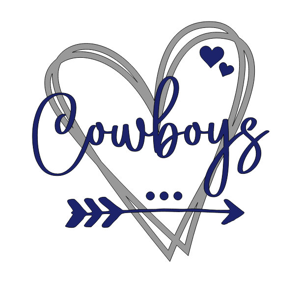 Dallas Cowboy Heart Decal - Etsy