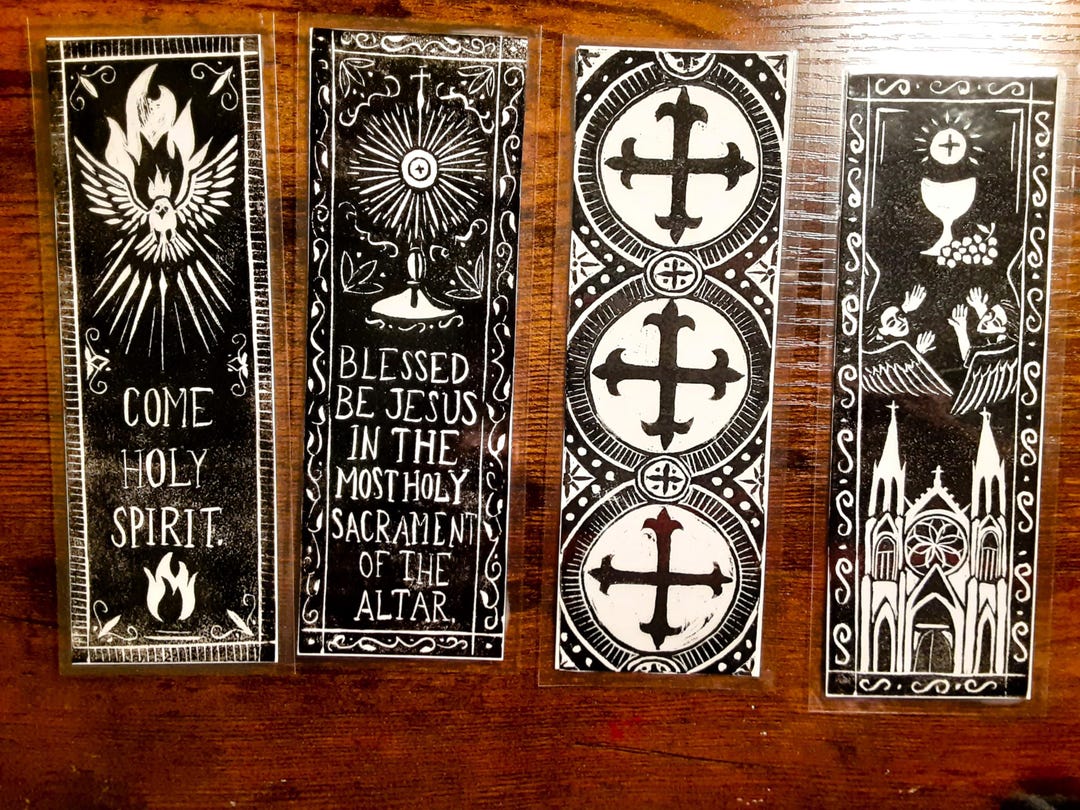 Laminated Handmade Catholic Art Bookmarks - Etsy